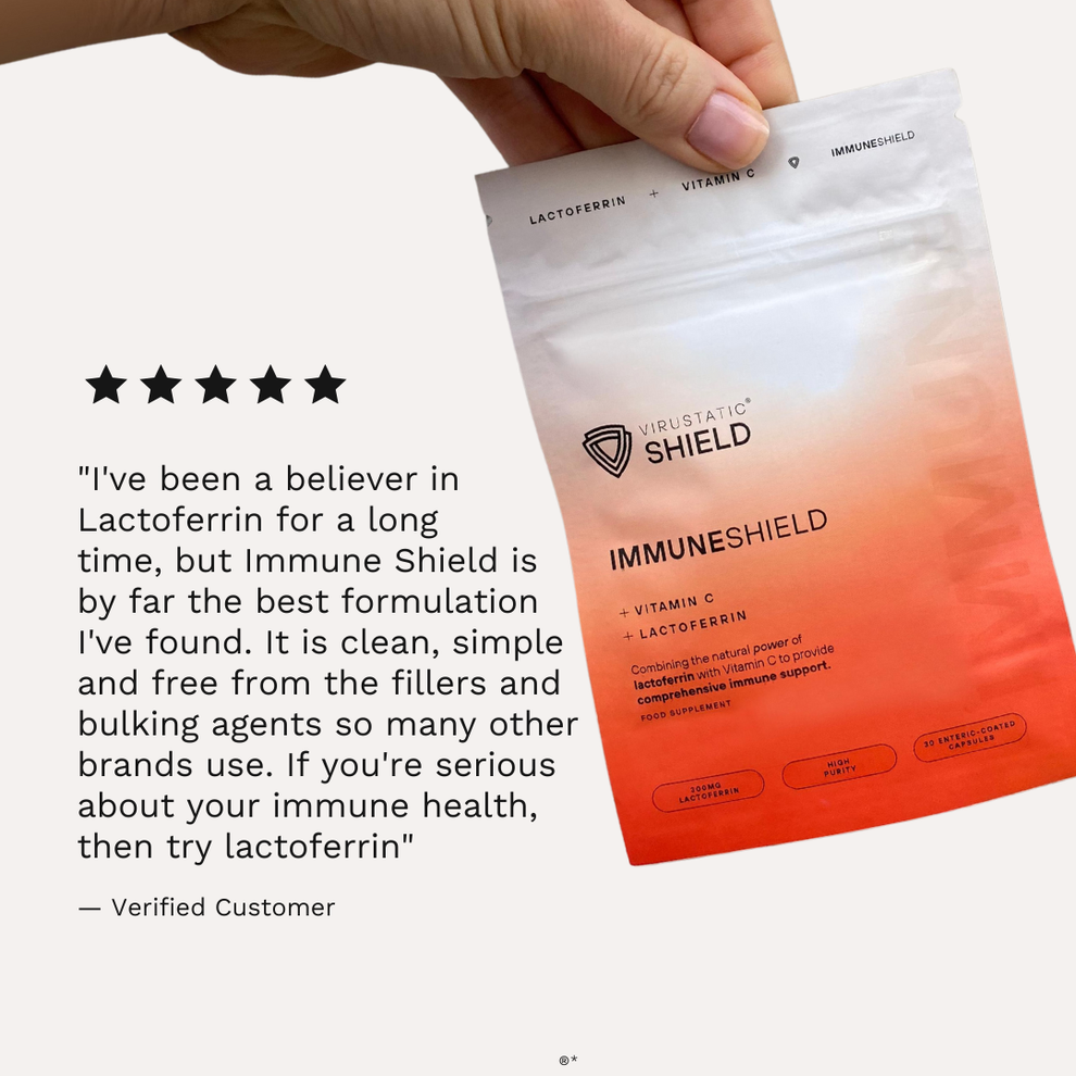 IMMUNE SHIELD | Lactoferrin + Vitamin C – Virustatic Shield